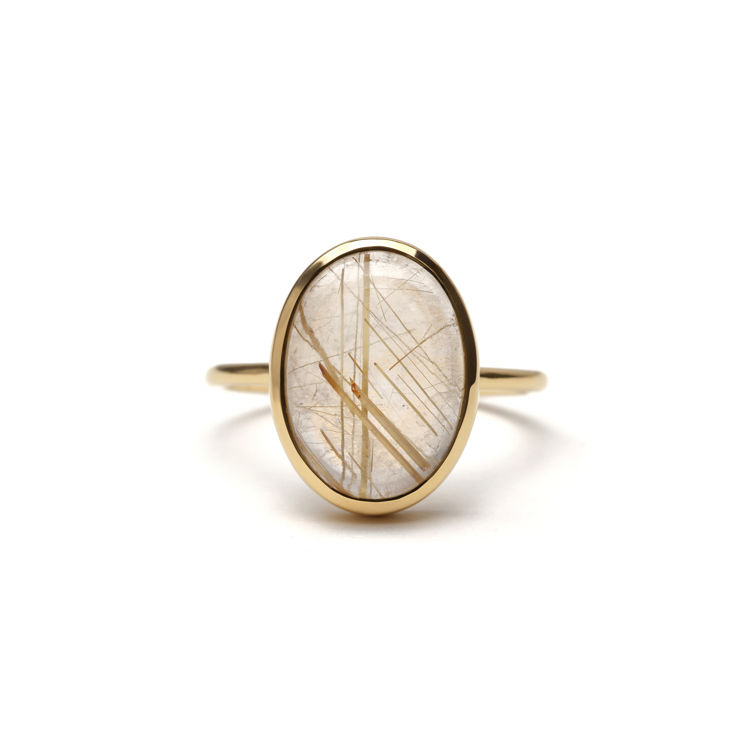 S925 SINGLE STONE THIN RING -GOLD RUTILE QUARTZ- | TOME JEWELRY S925 SINGLE STONE THIN RING -GOLD RUTILE QUARTZ- | TOME JEWELRY