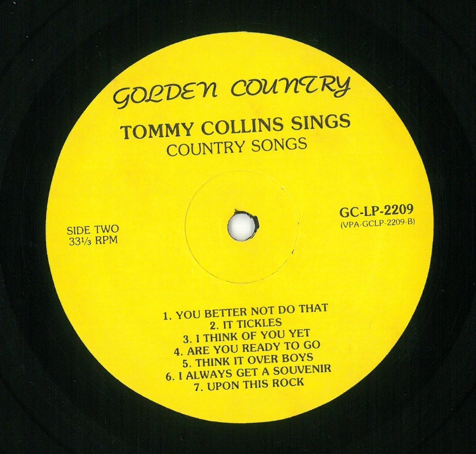 TOMMY COLLINS / SINGS COUNTRY SONGS (LP) USA盤 | 弦曲堂